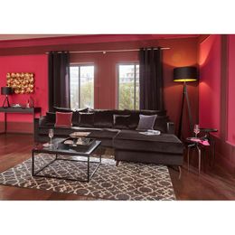 Home Affaire Ecksofa &raquo;Renesse L-Form&laquo; lose Kissen, Keder an Sitzkissen braun Samtvelours 100% Polyester;Luxus-Microfaser ALTARA NUBUCK (100% Polyester
