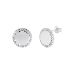 Tom Tailor Damen Tom Tailor Paar Ohrstecker mit Zirkonia (synth.) 12mm, Silber 925 (Sterlingsilber)