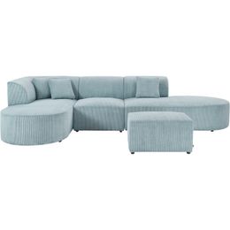 OTTO home Ecksofa &raquo;Alesund L-Form&laquo; bestehend aus Modulen, auch einzeln erh&auml;ltllich, miteinander verbunden blau Cord (100% Polyester);Filzoptik (100% 