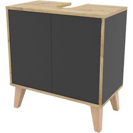 Welltime Waschtisch ABS-Kunststoff, Holzwerkstoff B/H/T: 60cm x 63cm x 32,5cm