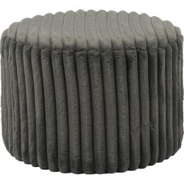 Salesfever Polsterhocker &raquo;Komfortabler Polsterhocker&laquo; Bezugstoff Oeko-Tex zertifiziert und PFC-frei grau Kunstfell-Strick (100% Polyester) B/H/T: 55cm
