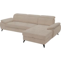 exxpo - sofa fashion Ecksofa &raquo;TAOS bequem, komfortabel durch Kopfteilverstellung, Breite 281cm&laquo; inkl. Bettfunktion und Bettkasten,toller Sitzkomfort, 