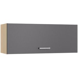 KOCHSTATION Klapph&auml;ngeschrank &raquo;KS-Lucy&laquo; Breite 90 cm, mit 1 Klappe inkl. Gasdruckd&auml;mpfer grau Eiche hell, B/H/T: 90cm x 35,2cm x 34,6cm