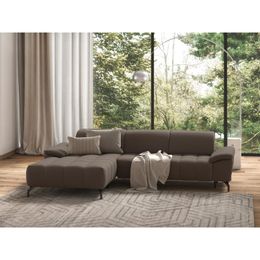 Sit & More sit&more Ecksofa &raquo;Cool L-Form&laquo; wahlweise mit Kopfteilverstellung und Vorziehsitz, motorisch grau B/H/T: 290cm x 79cm x 185cm, Luxus-Microfaser Paris, 