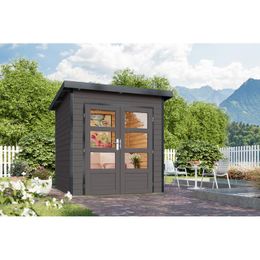Karibu Gartenhaus &raquo;Plutino 1, in verschiedenen Farben&laquo; Massivholz ohne Fu&szlig;boden, Blechdach