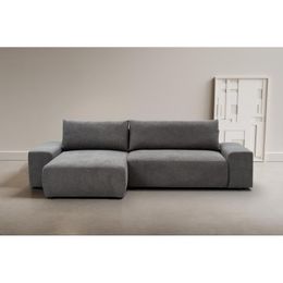 WERK2 Ecksofa &raquo;Amsterdam 300 x 150 cm modern und bequem&laquo; Struktur fein, L-Form, XXL, Schlaffunktion, Bettkasten schwarz 92% Polyester, 8% Nylon B/H/T: