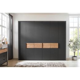 Wiemann Kleiderschrank &raquo;Acapulco&laquo; hochwertige Beschl&auml;ge grau Holz teilmassiv, Holzwerkstoff Graphit-Dekor, B/H/T: 295,2cm x 236cm x 58cm, T&uuml;ren: 6 Stk