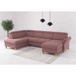 OTTO home Wohnlandschaft &raquo;Glendale, U-Form&laquo; inkl. Kopfteilverstellung, wahlweise mit Vorziehsitz und Bettkasten 100% Polyester B/H/T: 321cm x 84cm x 