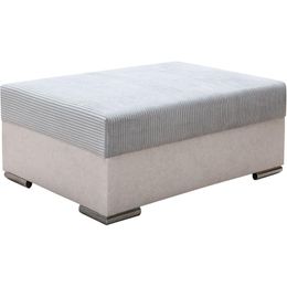 Collection AB Hocker &raquo;John, B: 100 cm&laquo; optional Federkernpolsterung grau 100%Polyester B/H/T: 100cm x 40cm x 70cm, Cord Microfaser PRIMABELLE , ohne 