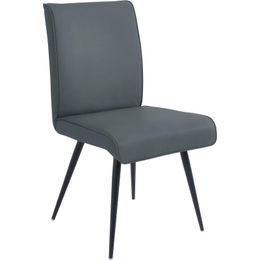 K+w Komfort & Wohnen K+W Komfort & Wohnen 4-Fu&szlig;stuhl &raquo;Giacomo I&laquo; () 1 Stk.4- Fu&szlig;stuhl mit umlaufenden 4mm Keder am R&uuml;cken und Sitz, Metallf&uuml;&szlig;e blau B/H/T: 48cm x 91cm x 