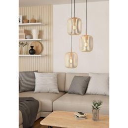 Eglo H&auml;ngeleuchte &raquo;ROMAZZINA Pendelleuchte, Esstischleuchte, sandfarben, Metall, E27&laquo; E27 1 Stk. H&auml;ngelampe, Wohnzimmer, modern, ballonf&ouml;rmiger 