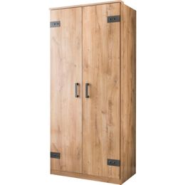 wimex Kleiderschrank &raquo;Liverpool, Made in Germany&laquo; Industrial Look, 90x58x199cm, mit Innenausstattung grau B/H/T: 90cm x 199cm x 58cm, T&uuml;ren: 2 Stk.