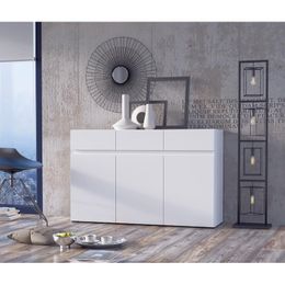 Home Affaire Sideboard &raquo;Rimini&laquo; Breite 135 cm wei&szlig; B/H/T: 135cm x 86cm x 40cm, 3 Stk., 3 Stk.