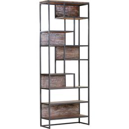 GUTMANN FACTORY Standregal 1 Stk. tlg. Unregelm&auml;&szlig;igkeit in Verarbeitung machen das M&ouml;belst&uuml;ck zu einem Unikat braun Massivholz B/H/T: 87cm x 200cm x 35cm, 8 Stk. 