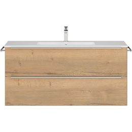 Nobilia Waschtisch-Set &raquo;Levere&laquo; vormontiert, mit Soft-Close, 1 Stk. tlg. braun B/H/T: 121cmcm x 59,1cmcm x 48,7cmcm, Griffe chrom