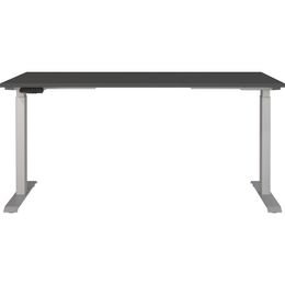 Germania Schreibtisch &raquo;Jet&laquo; moderne Farbvariationen, Breite 120/140/160/180 cm, Made in Germany grau B/H/T: 160cm x 72cm x 80cm, Gestellfarbe silber