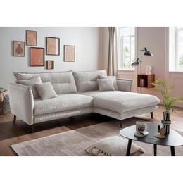 Home Affaire Ecksofa &raquo;Lazio modern und bequem, schmale Armlehnen, tolle Detailverarbeitung&laquo; zwei verschiedene Fu&szlig;farben w&auml;hlbar silber 93% Polyester, 