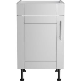 KOCHSTATION Sp&uuml;lenschrank &raquo;KS-Ahus&laquo; Breite 50 cm grau hellgrau, B/H/T: 50cm x 87cm x 58,4cm, T&uuml;ren: 1 Stk.