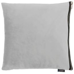 Apelt Dekokissen &raquo;TASSILO&laquo; Uni, Samt, Kissenh&uuml;lle mit F&uuml;llung, 1 St&uuml;ck grau Polyester B/L: 45cm x 45cm, 1 Stk.