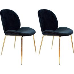 Kayoom Stuhl &raquo;Charlize 110 2er-Set, Esszimmerst&uuml;hle,moderne Optik&laquo; (Set) 2 Stk.samtweicher Bezug, bequem, zeitlos, moderne Optik schwarz Sitz: Stoffbezug 100