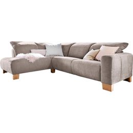 Home Affaire Ecksofa &raquo;H&ouml;rnum bequemes Wohlf&uuml;hlsofa, Federkern, Breite 281cm, L-Form&laquo; wahlweise mit motorischer Relaxfunktion, mit verstellbarer 