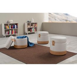 Egoitaliano Hocker &raquo;Tonder, Designhocker als Blickfang mit tollen Details, B/T 50/50cm&laquo; inkl. praktischem Stauraum als funktionale Stauraumm&ouml;glichkeit grau Leder 