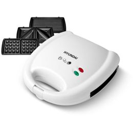 Hyundai 3-in-1-Sandwichmaker &raquo;SM627&laquo; 700 W austauschbare Sandwich/Waffel/Panini Platten, Lichtsignalisierung wei&szlig; Einheitsgr&ouml;&szlig;e