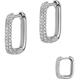 Firetti Damen Paar Creolen &raquo;Schmuck Geschenk Silber 925 Ohrschmuck Ohrringe&laquo; Made in Germany - mit Zirkonia (synth.) silber Silber 925 (Sterlingsilber