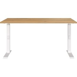 Germania Schreibtisch &raquo;Downey&laquo; h&ouml;henverstellbar von 68-91 cm, verf&uuml;gbar in verschiedenen Breiten wei&szlig; B/H/T: 140cm x 91cm x 80cm, Gestellfarbe Wei&szlig;