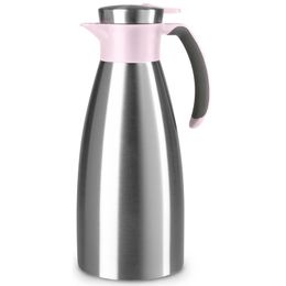 Emsa Isolierkanne &raquo;Soft Grip&laquo; 1,5 l 1 Stk. tlg. Quick Tip Verschluss, rutschfester Halt, 12 h hei&szlig;, 24 h kalt pink Edelstahl, Kunststoff 1,5 l