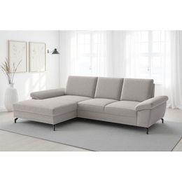 Sit & More sit&more Ecksofa &raquo;Chelsea L-Form, B: 264 cm, mit Armteil-& Sitztiefenverstellung&laquo; optional Schlaffunktion und Bettkasten grau 95% Polyester, 5% 