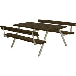 Plus Garten-Essgruppe &raquo;Alpha Kombim&ouml;bel mit 2 R&uuml;ckenlehnen&laquo; 1 Stk. tlg. 177x185x76/45 cm schwarz B/H/T: 185cm x 76cm x 177cm