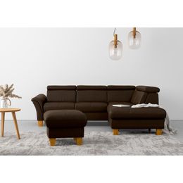 Home Affaire Ecksofa &raquo;Lindgren L-Form&laquo; wahlweise mit TV-Funktion, Stauraum und Kopfteilverstellung braun 100% Polyester B/H/T: 249cm x 84cm x 217cm, 
