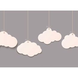 Livingwalls living walls Fototapete &raquo;Designwalls Clouds 2&laquo; glatt Vlies, Wand, Schr&auml;ge, Decke grau Vlies B/L: 3,5m x 2,55m