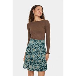 Saint Tropez Damen Langarmshirt &raquo;GruSZ&laquo; gewellter Saum braun XS