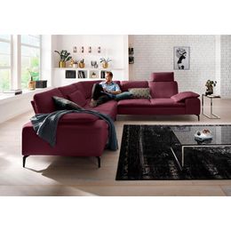 W.Schillig Ecksofa &raquo;valentinoo, Designsofa, elegant und bequem, L-Form&laquo; mit Sitztiefenverstellung, Breite 318 cm rot Longlife Xtra-Leder Z69: Das 