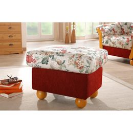 Home Affaire Hocker &raquo;Milano&laquo; rot Chenille (70% Polyacryl, 30% Polyester);Chenille (70% Polyacryl, 30% Polyester) auf Korpus und Zierkissen, Sitz und 