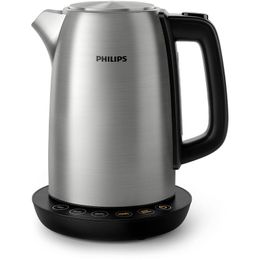 Philips Wasserkocher &raquo;HD9359/90 Avance Collection&laquo; 1,7 l 2200 W Trockengehschutz, mit 4 Temperatureinstellungen silber Einheitsgr&ouml;&szlig;e Wasserkocher