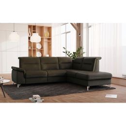 Sit & More sit&more Ecksofa &raquo;Astoria L-Form&laquo; wahlweise mit motorischer Relaxfunktion gr&uuml;n 28000 B/H/T: 256cm x 91cm x 225cm, Luxus-Microfaser in Lederoptik, 