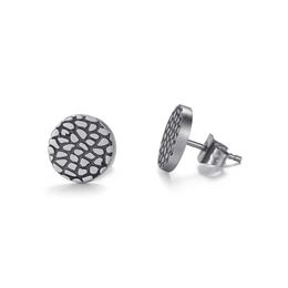 Kingka Damen Paar Ohrstecker &raquo;Reptil&laquo; schwarz 10mm, Edelstahl