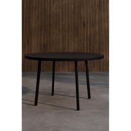 Gartentisch &raquo;Giardini, runde Esstafel f&uuml;r den Au&szlig;enbereich&laquo; Outdoortisch rund, Aluminiumgestell (120 cm), wetterfest schwarz B/H/T: 120cm x 74cm x 