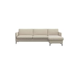 FLEXLUX Ecksofa &raquo;Fiore, super Sitzkomfort durch Kaltschaum im Sitz, L-Form&laquo; schmale Armlehnen, F&uuml;&szlig;e Alu+schwarz wei&szlig; 100% Polyester B/H/T: 247cm x 