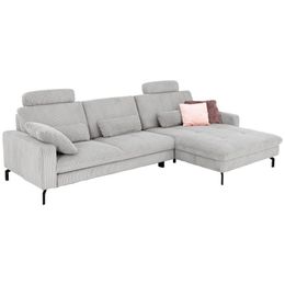 Die PlanBar Ecksofa &raquo;MP-IN20110 L-Form mit Kaltschaum-Polsterung&laquo; optional mit Funktionen erh&auml;ltlich grau 100% Polyester B/H/T: 302cm x 87cm x 178cm, 
