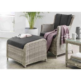 Destiny Balkonset &raquo;Luna Casa&laquo; Set, 6 Stk. tlg. Aluminium, Polyrattan wei&szlig; Aluminium, Glas, Polyrattan B/H/T: 60cm x 87cm x 71cm, Polyester