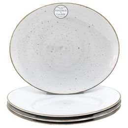 Creatable Steakteller &raquo;Vintage Nature, Teller Set, 4-tlg.&laquo; Naturverbundenes Design, Vielseitig einsetzbar wei&szlig; Porzellan 30,5cm