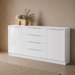 borchardt M&ouml;bel borchardt M&ouml;bel Kommode &raquo;Oliva, Kommode mit Metallgriffen&laquo; mit 4 Schubk&auml;sten wei&szlig; Holzwerkstoff B/H/T: 166cm x 78cm x 35cm