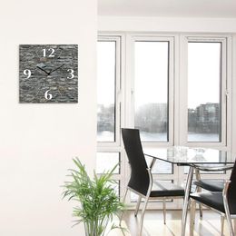Artland Wanduhr &raquo;Schiefermauer&laquo; wahlweise mit Quarz- oder Funkuhrwerk, lautlos ohne Tickger&auml;usche grau B/H/T: 30cm x 30cm x 0,3cm, Funkuhr