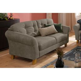 OTTO home 3-Sitzer &raquo;Trondheim&laquo; mit Federkern, Knopfheftung im R&uuml;cken grau Struktur weich ( 97% Polyester, 3% Baumwolle);Luxus-Microfaser ALTARA NUBUCK
