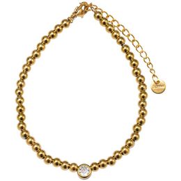 Firetti Damen Armband &raquo;Schmuck Geschenk Edelstahl Armschmuck Armkette&laquo; Made in Germany - mit Zirkonia (synth.) gold 22,5cm, Edelstahl