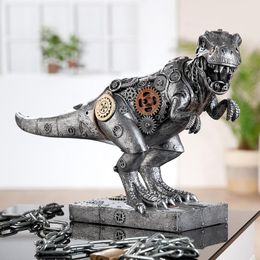 Casablanca by Gilde Tierfigur &raquo;Skulptur Steampunk T-Rex Dino&laquo; silber Kunstharz B/H/T: 40cm x 25cm x 13,5cm